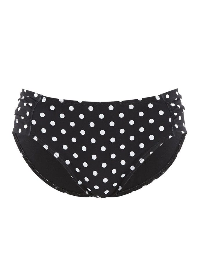 Panache Anya Spot Gathered Pant Black/White | Brava Lingerie