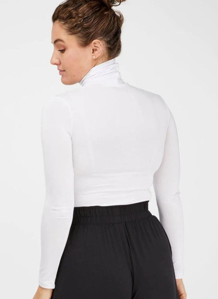 Tani Turtle Neck Long Sleeve Top White | Brava Lingerie